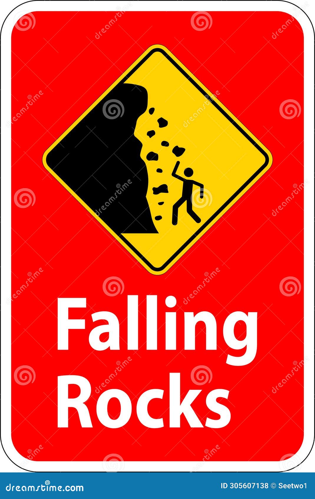 Road Warning Sign, Falling Rocks , Falling Ice Stock Vector ...