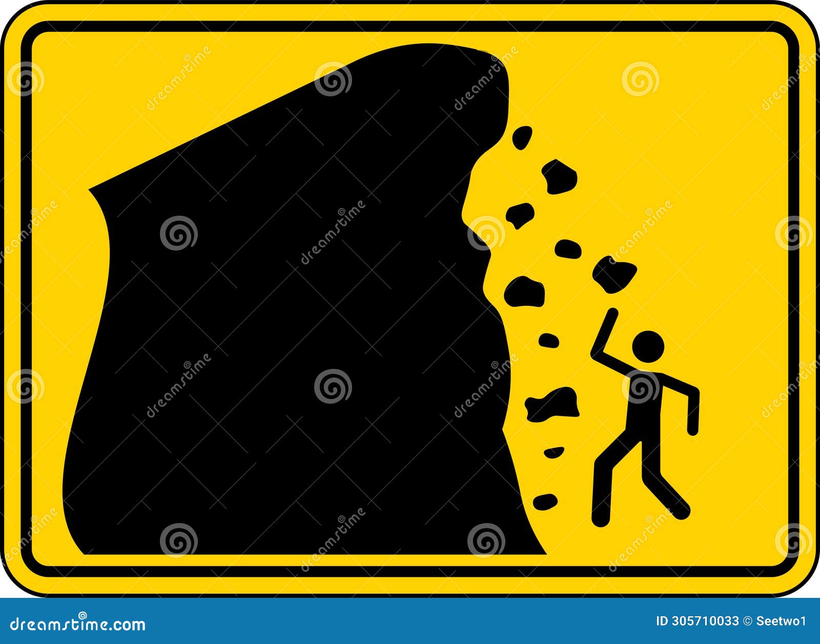 Road Warning Sign, Falling Rocks , Falling Ice Stock Vector ...