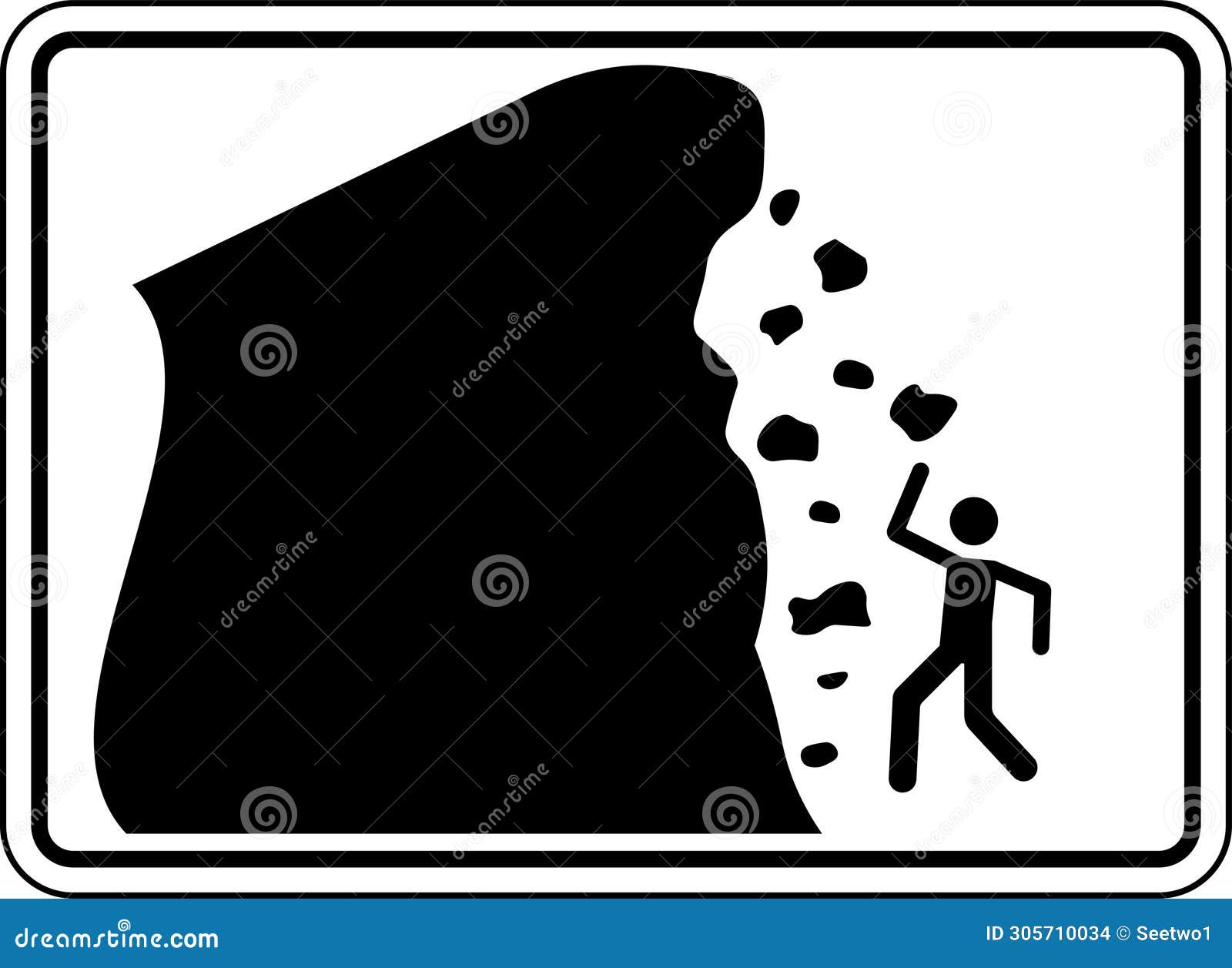 Road Warning Sign, Falling Rocks , Falling Ice Stock Vector ...