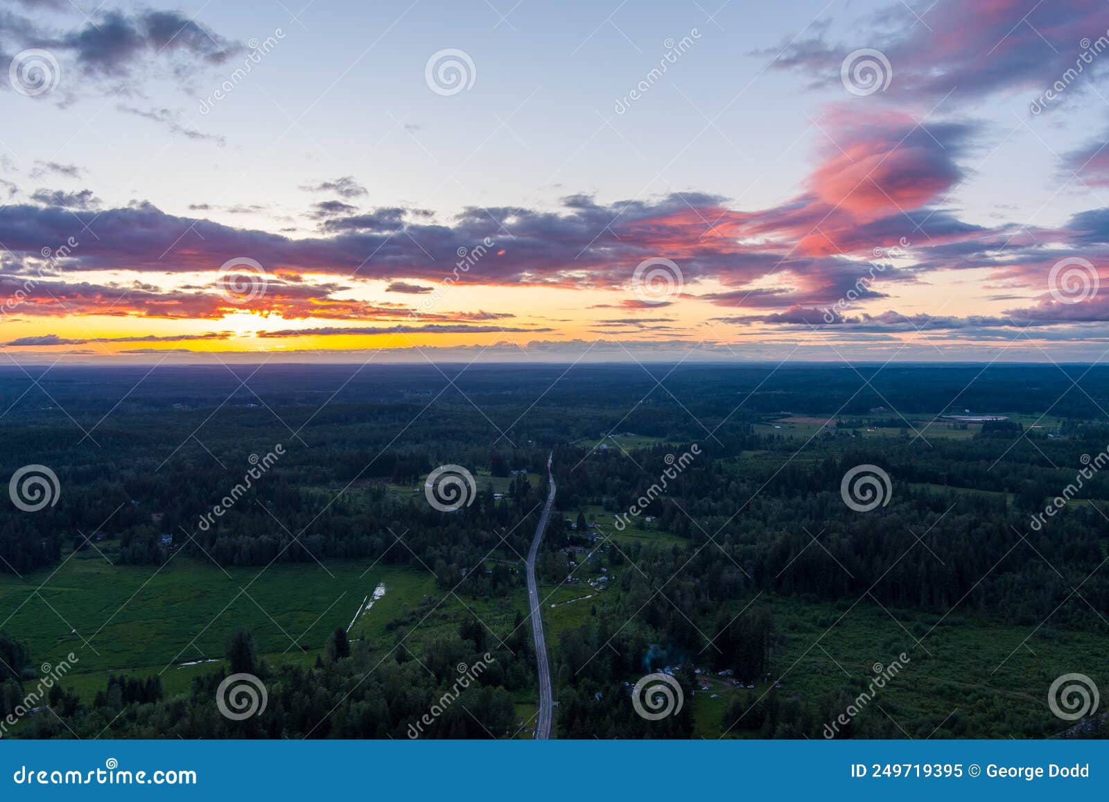 A Road in Washington State at Sunset in June of 2022 Stock Image ...