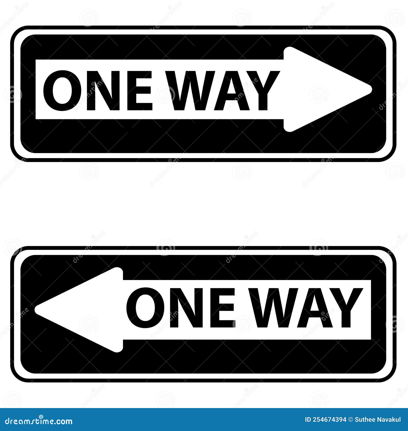 Road Way Sign on White Background. One Way Symbol. Flat Style Stock ...