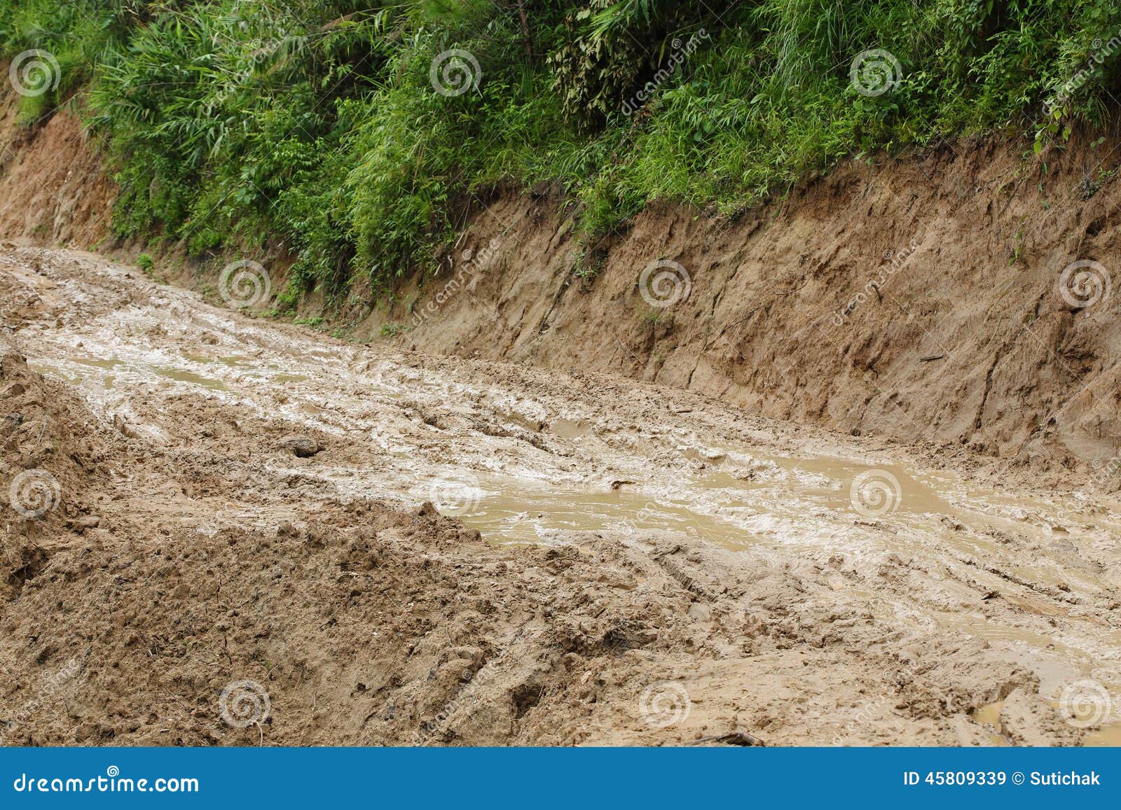 Road Wet Muddy of Backcountry Stock Image - Image of sport, texture ...