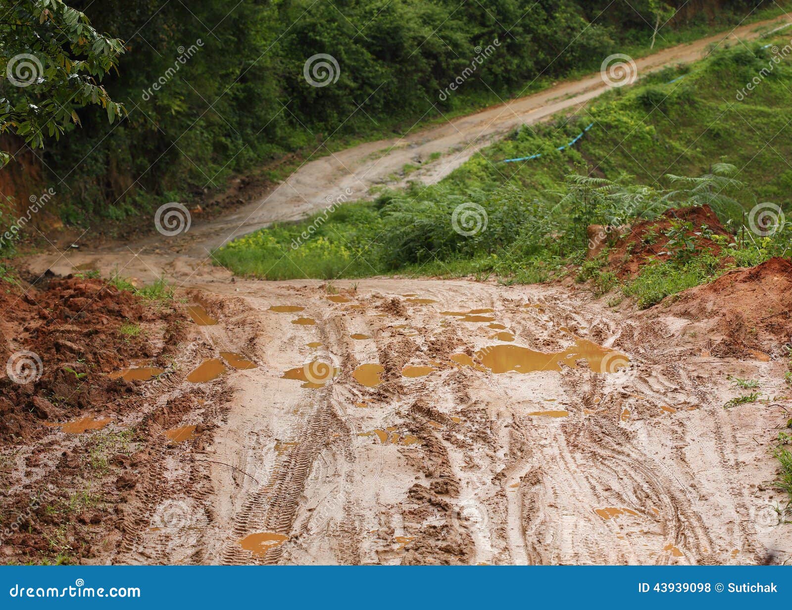 Road wet muddy stock photo. Image of puddle, land, background - 43939098
