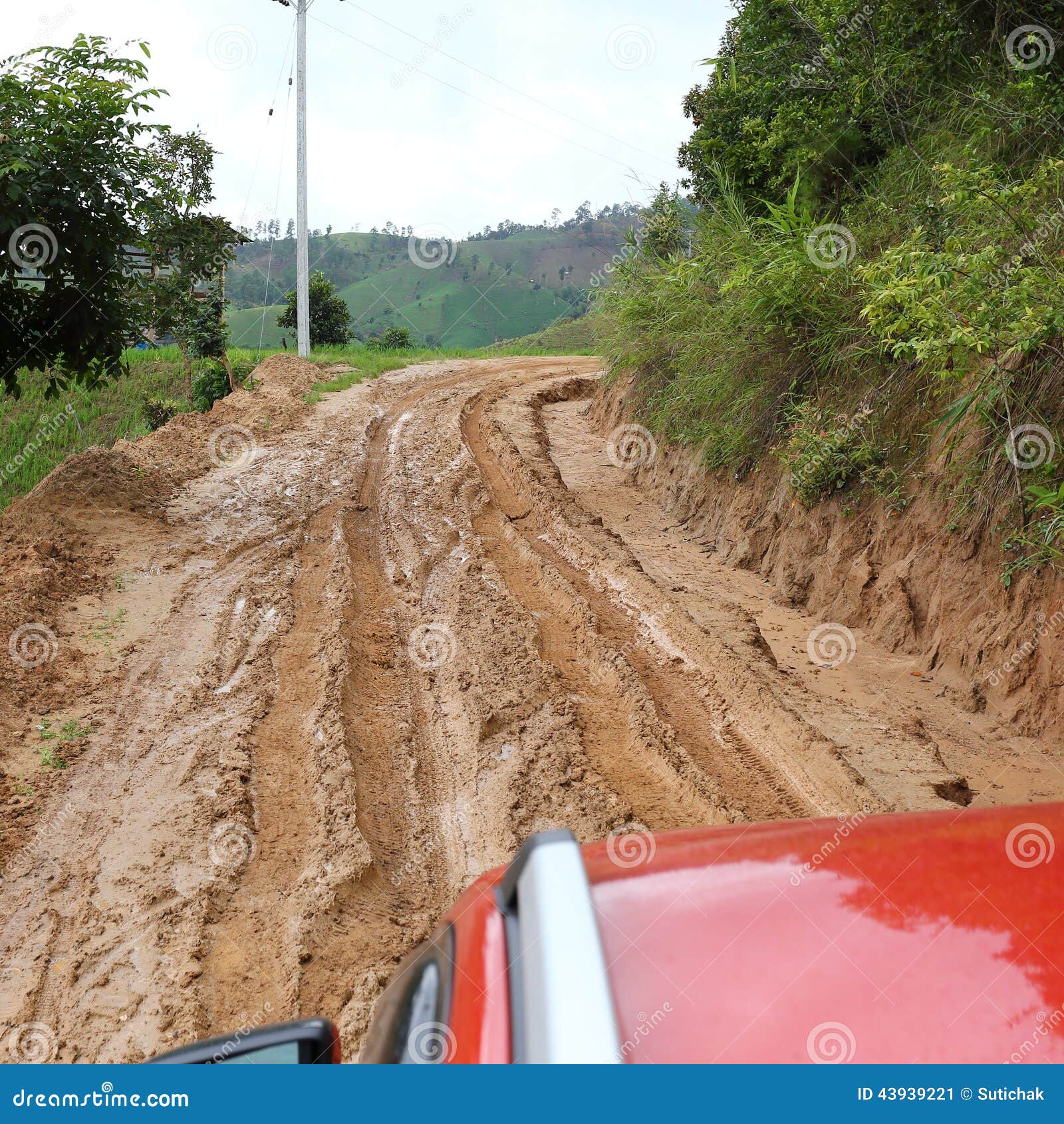 Road wet muddy stock image. Image of brown, difficult - 43939221