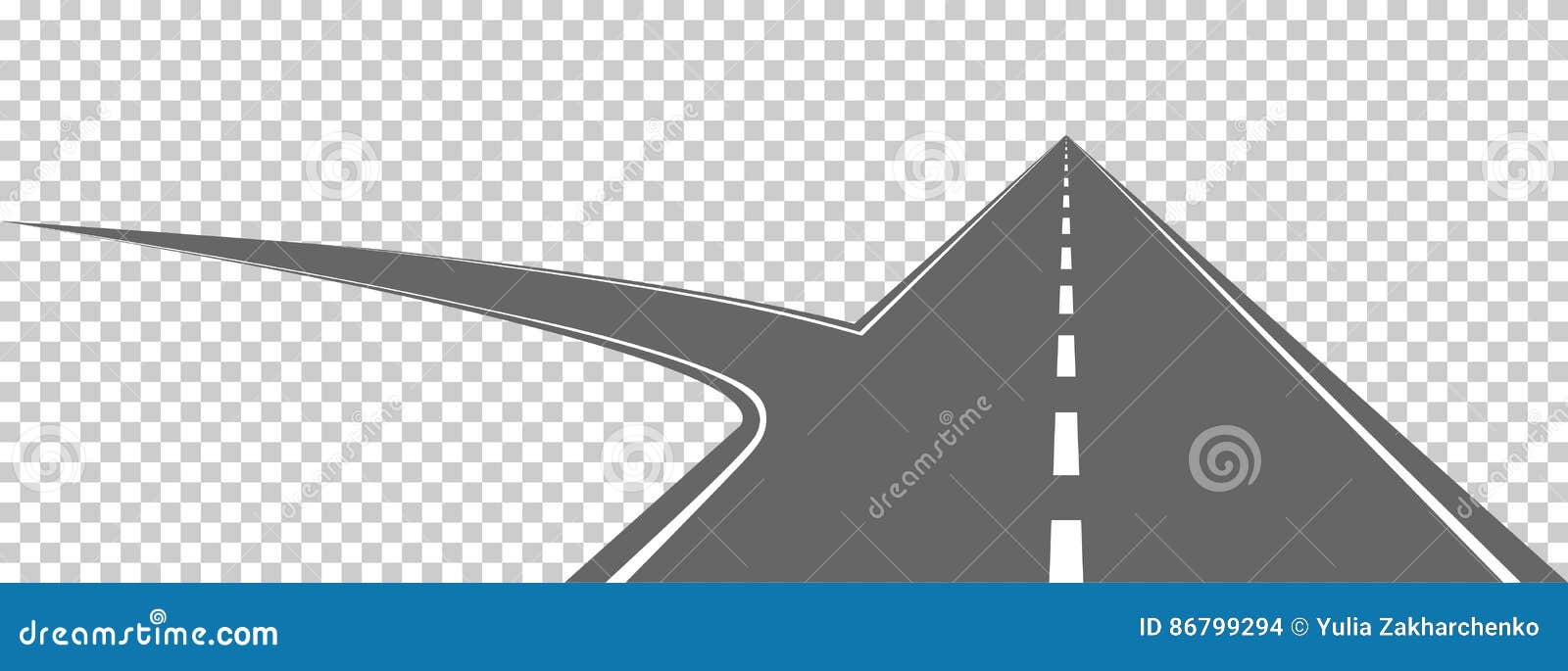 Road with white markings stock vector. Illustration of grey - 86799294