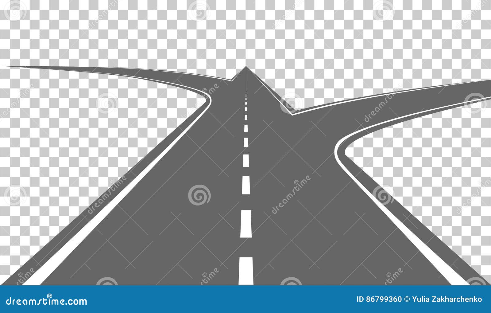 Road with white markings stock vector. Illustration of path - 86799360