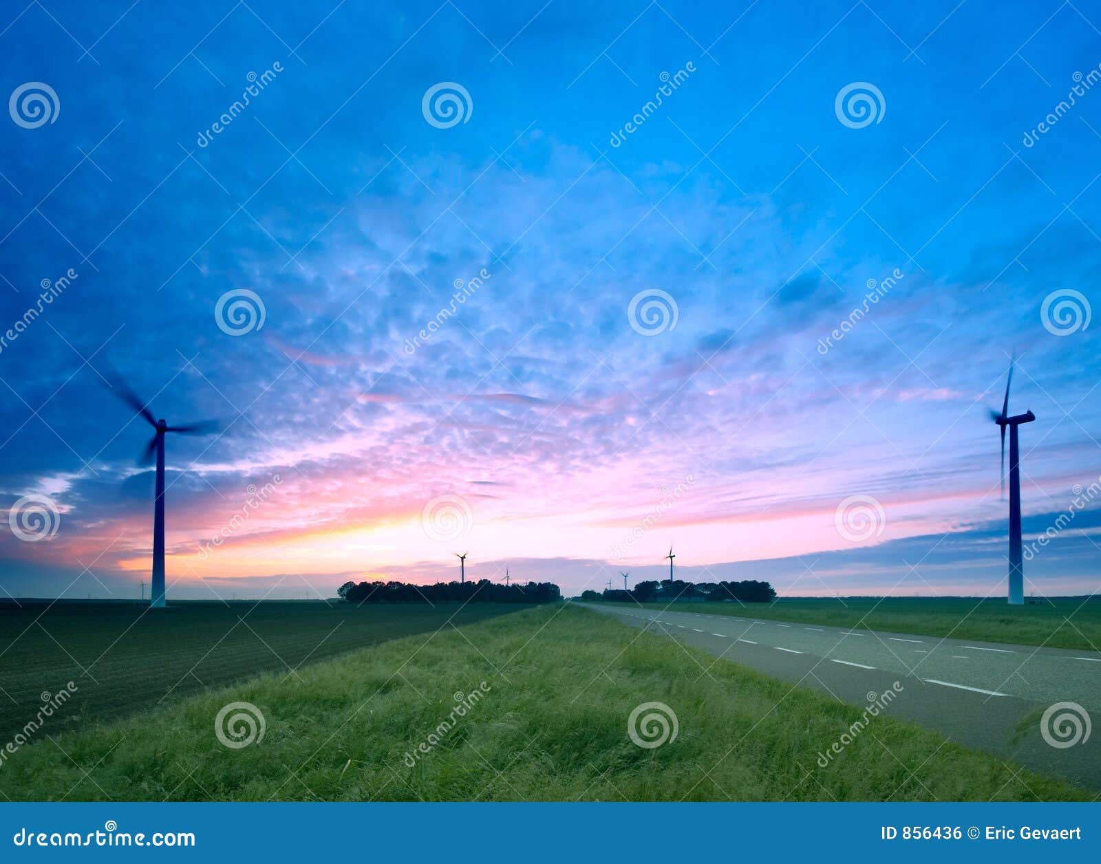 A Road through the Windmills Stock Photo - Image of mill, windmill: 856436