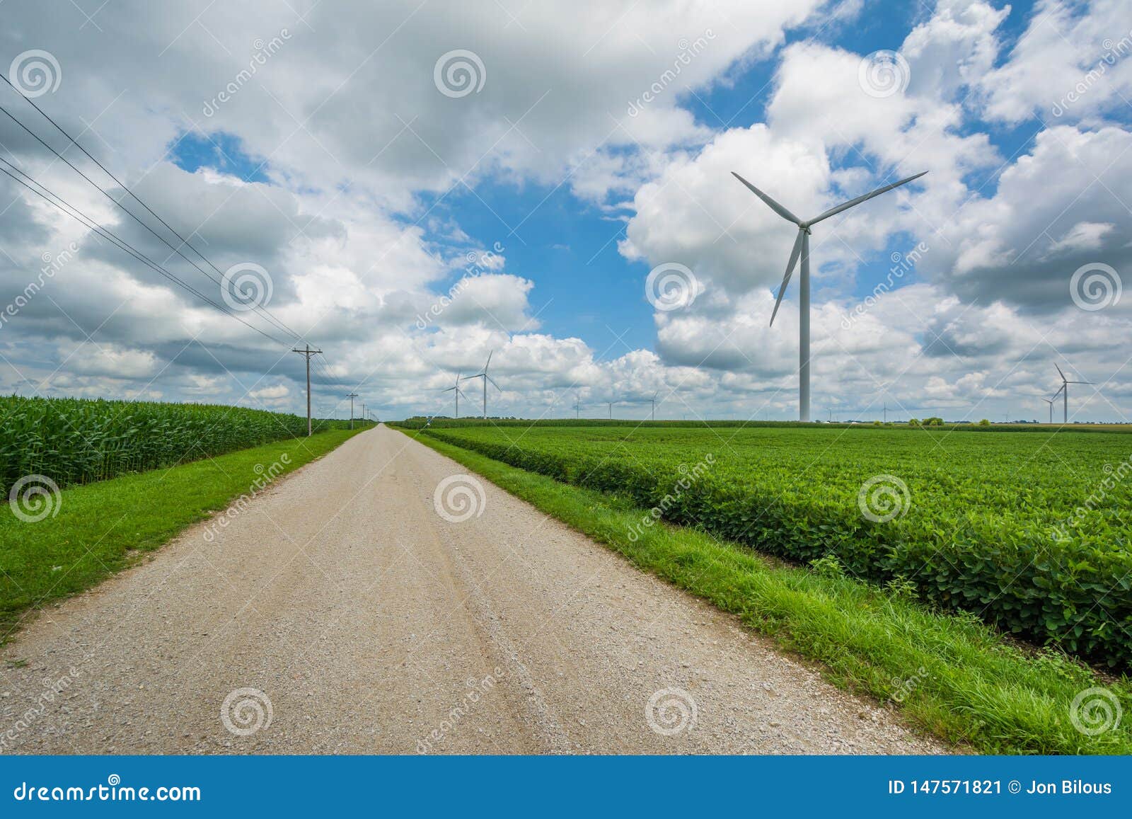 Road and Windmills in Rural Indiana Stock Image - Image of field ...