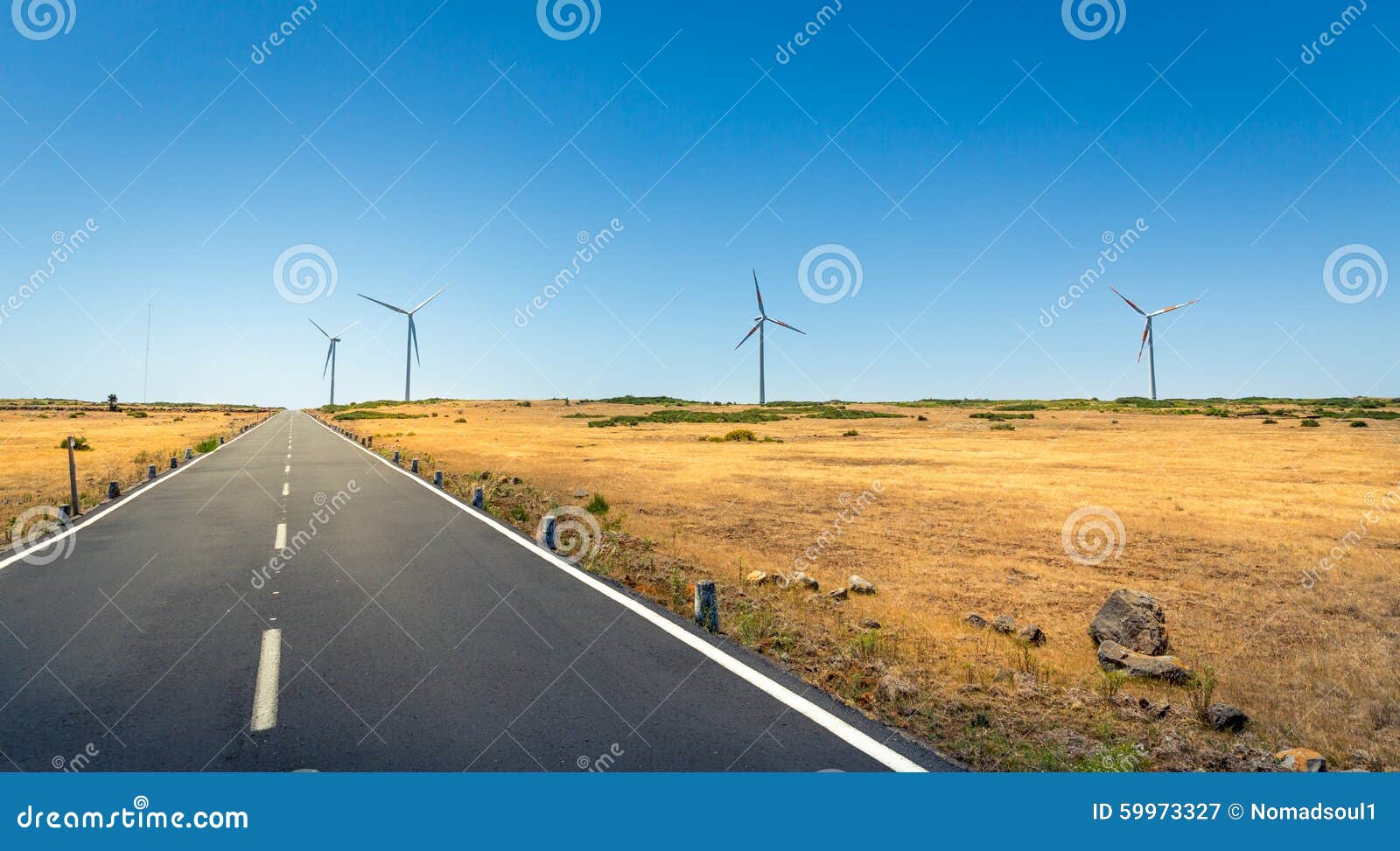 Road with windmills stock image. Image of generator, generate - 59973327