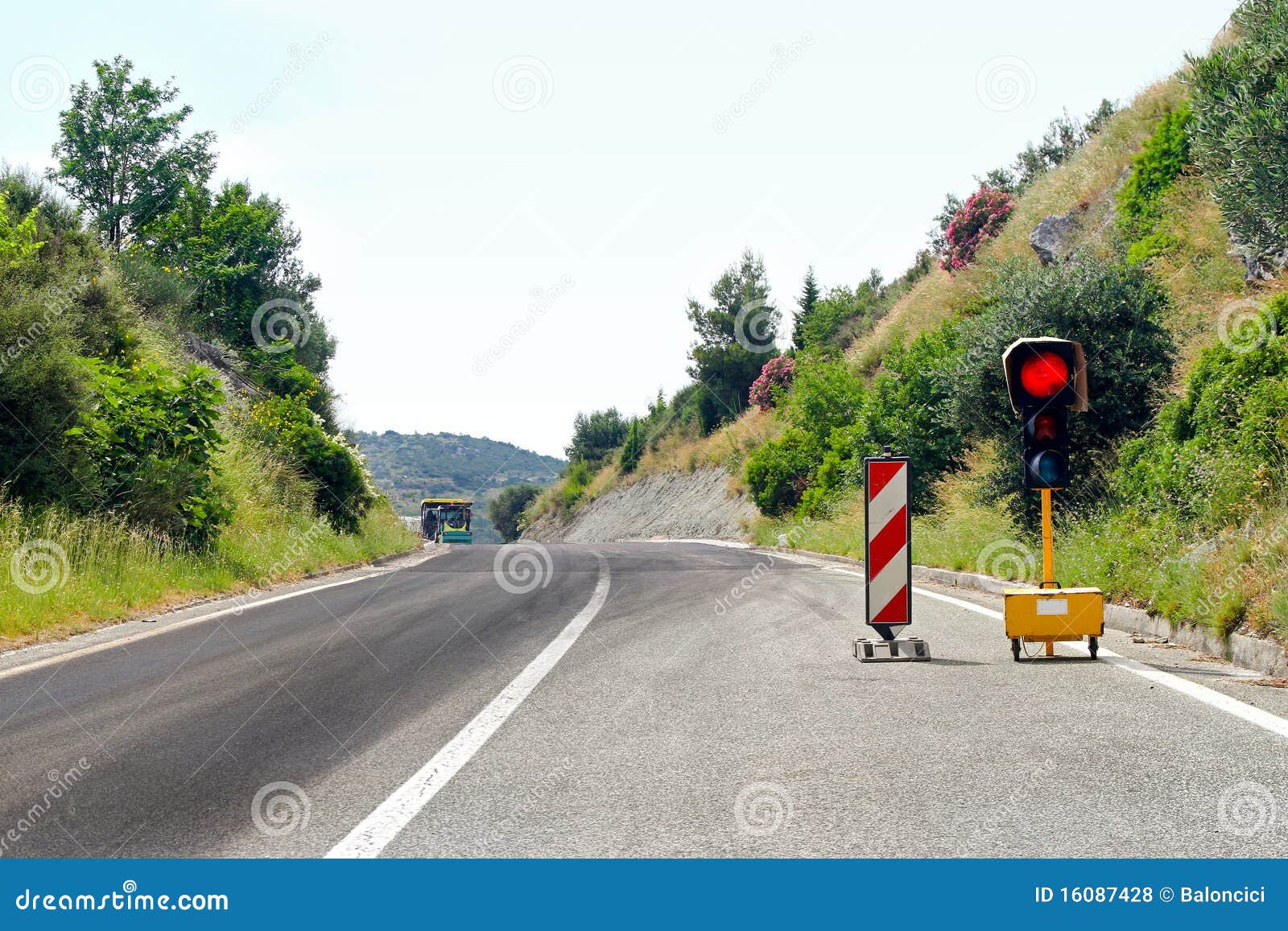 Road work stock photo. Image of signal, construction - 16087428