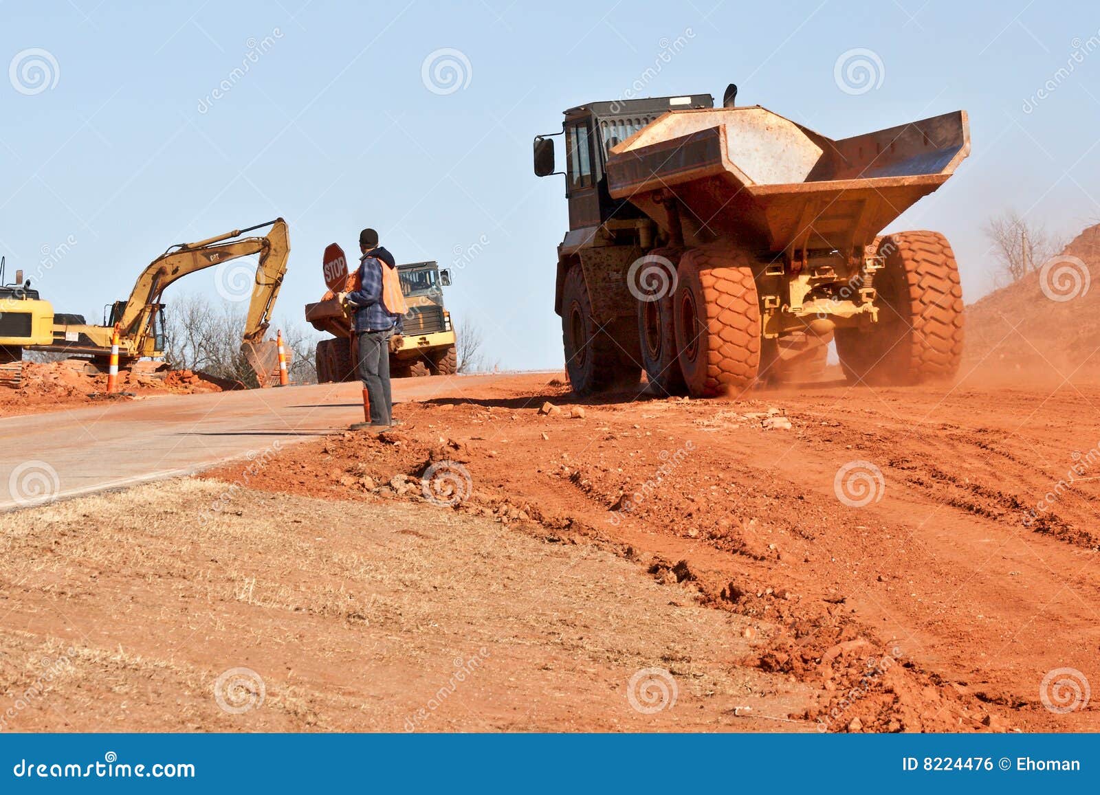 Road work stock photo. Image of land, driving, road, backhoe - 8224476