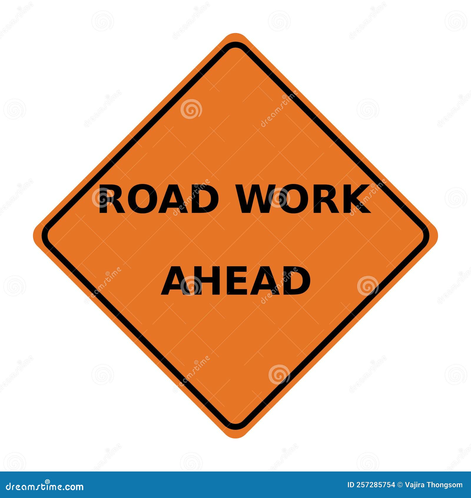 Road Work Ahead Sign of the Construction Site Stock Vector ...