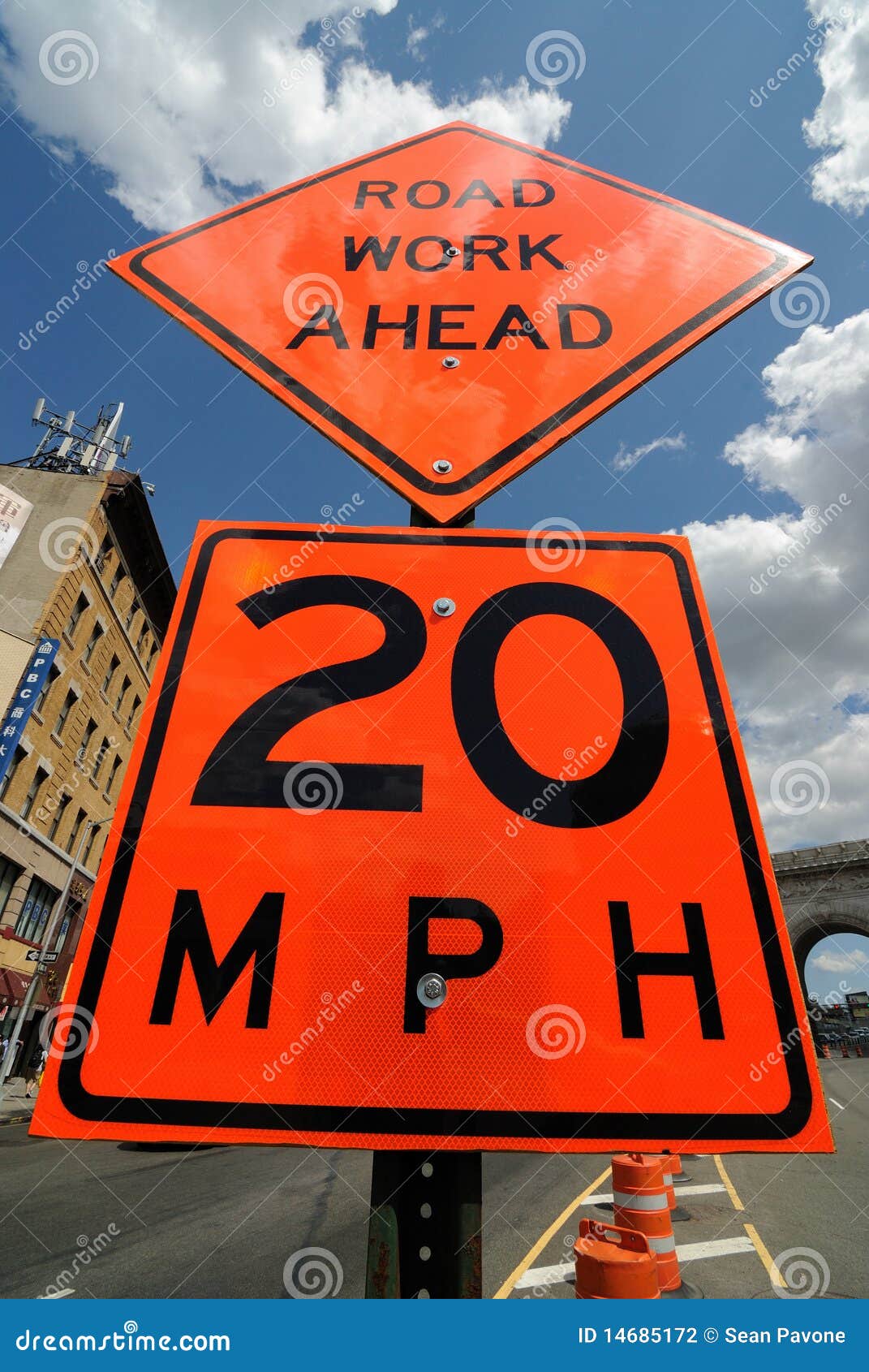 Road Work Ahead Street Sign Picture. Image: 14685172