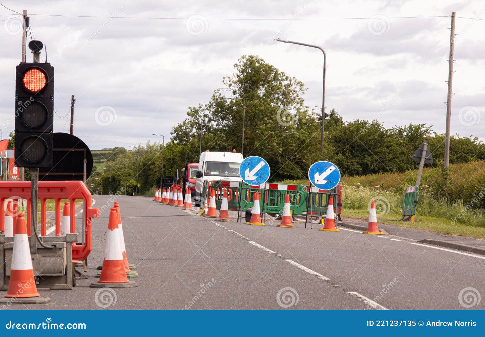 Road Work Control Measures editorial image. Image of copy - 221237135