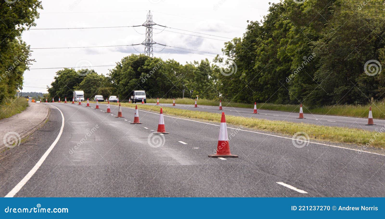 Road Work Control Measures stock photo. Image of motorway - 221237270