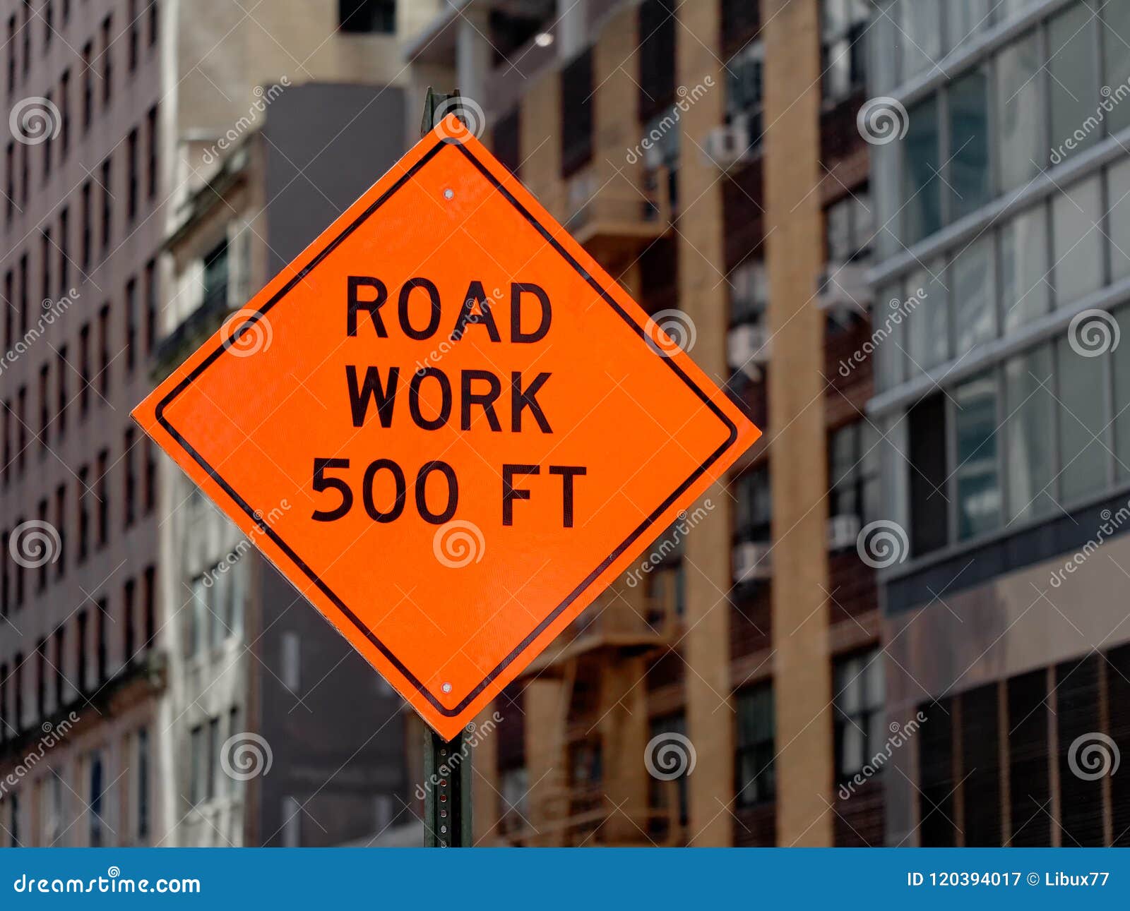 Road Work 500 ft sign stock image. Image of direction - 120394017
