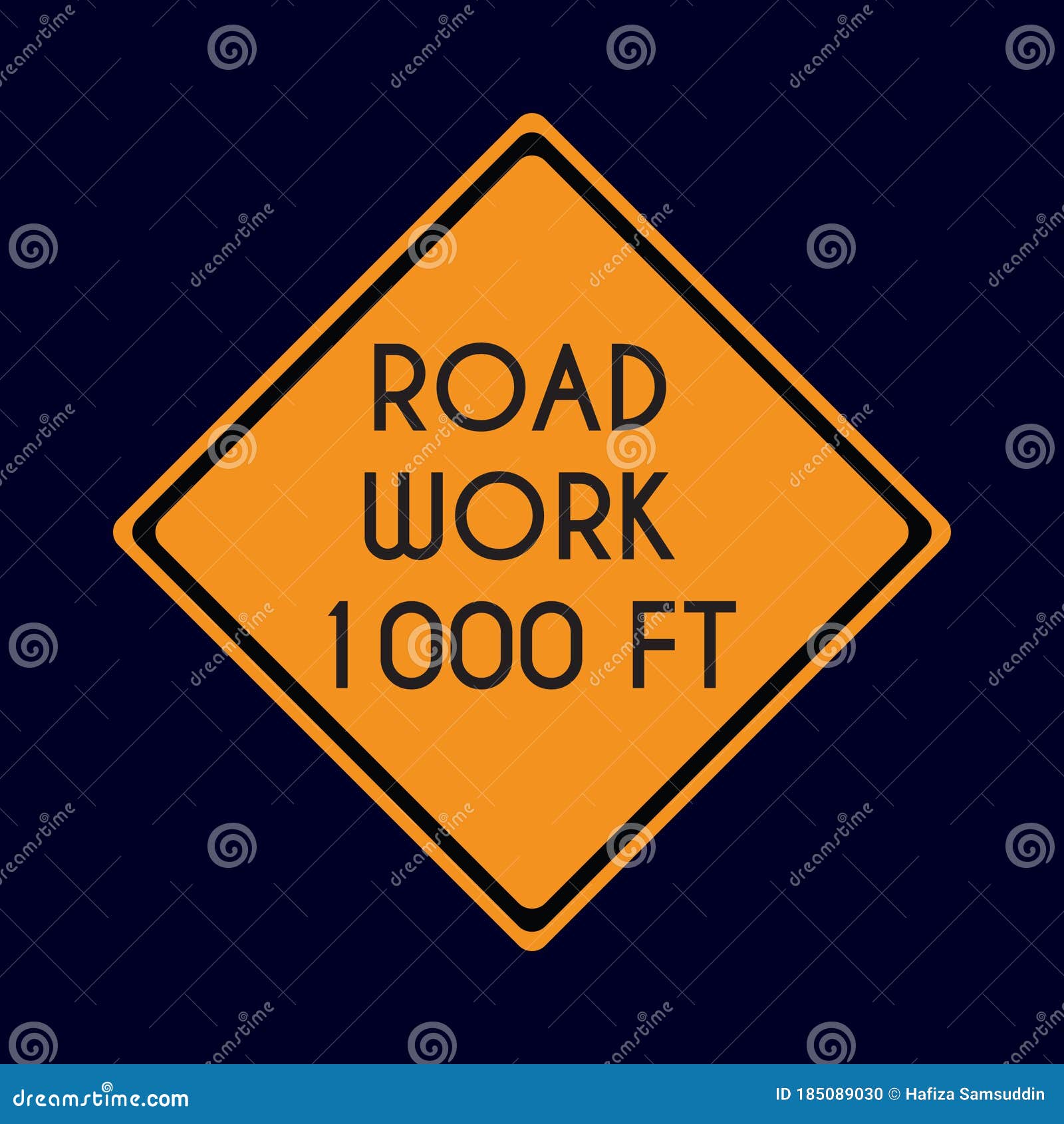 Road Work 1000 Feet. Vector Illustration Decorative Design Stock Vector ...