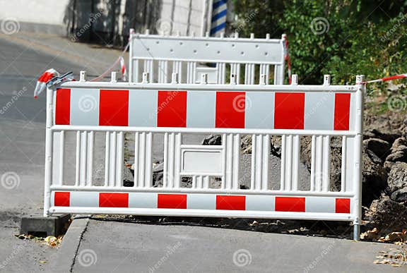 Road work fence stock image. Image of industrial, stop - 317837047
