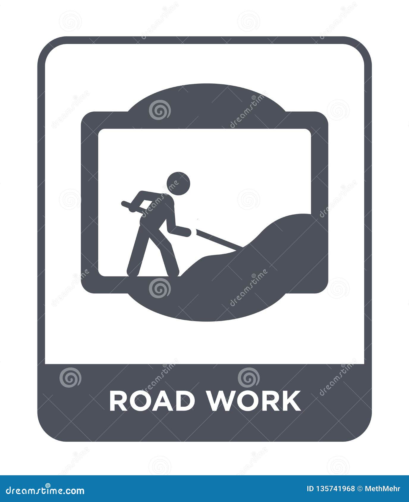 Road Work Icon in Trendy Design Style. Road Work Icon Isolated on White ...