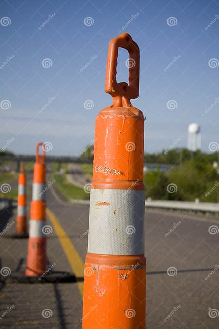 Road work pylons stock image. Image of hazardous, risk - 9598199