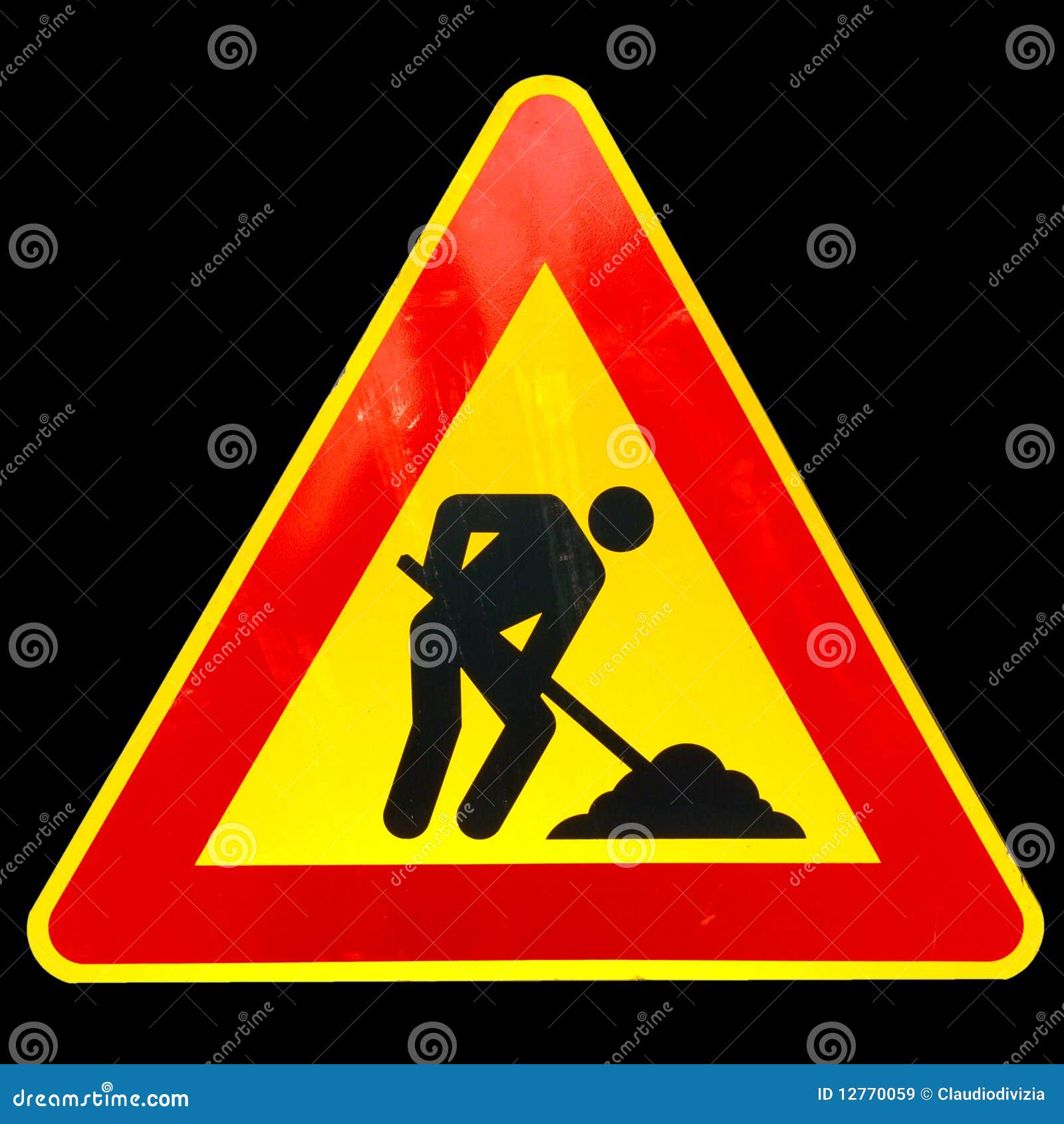Road work sign stock image. Image of symbol, signal, safety - 12770059
