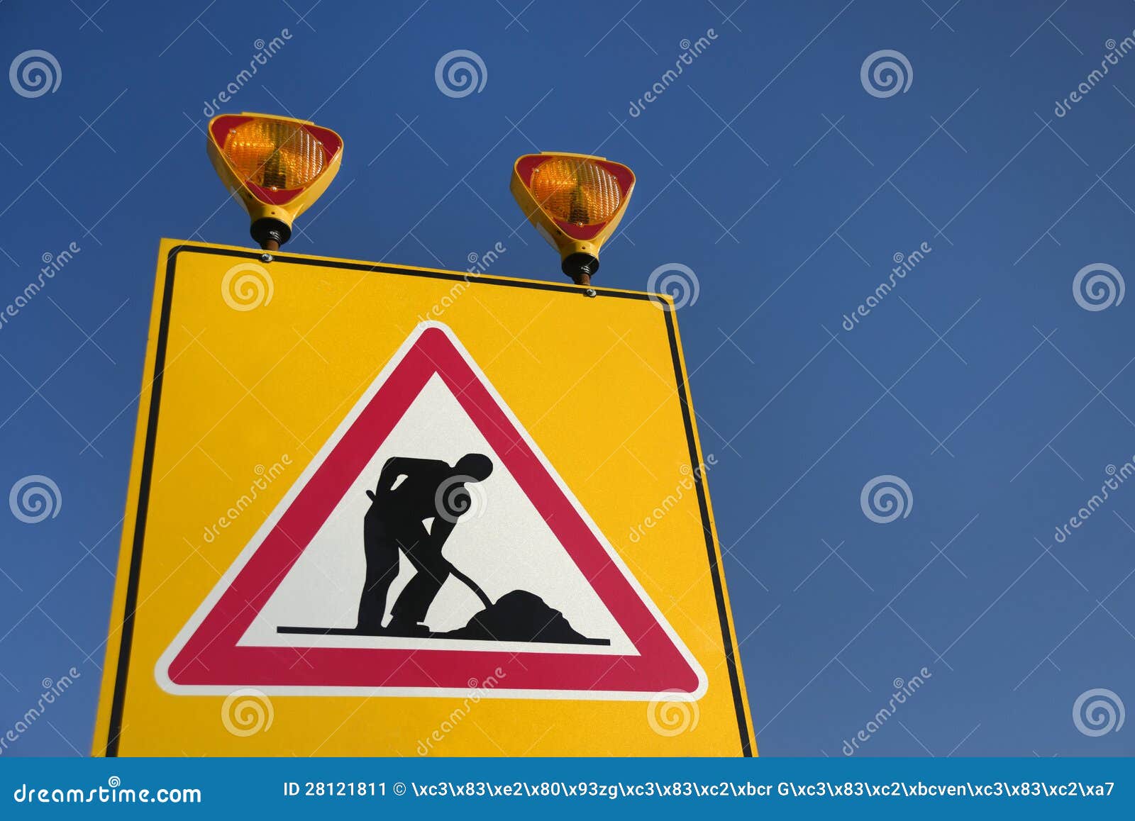 Road Work Sign stock image. Image of graphic, caution - 28121811