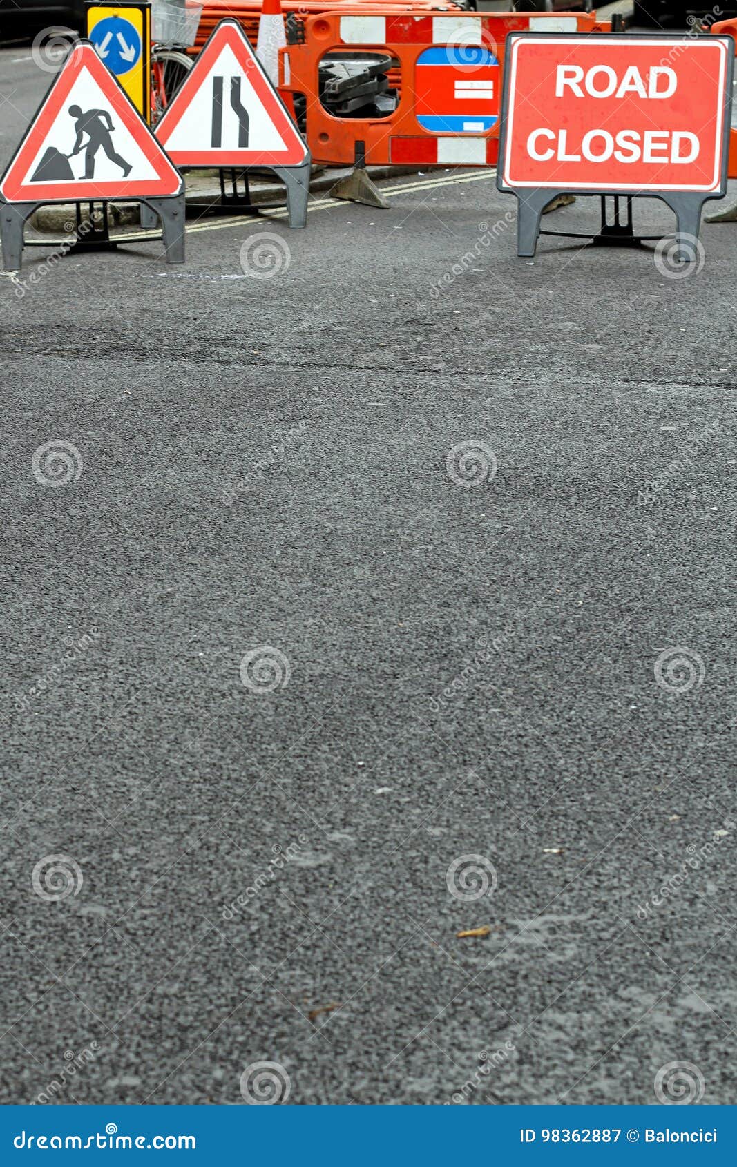 Road work sign stock image. Image of equipment, boundary - 98362887