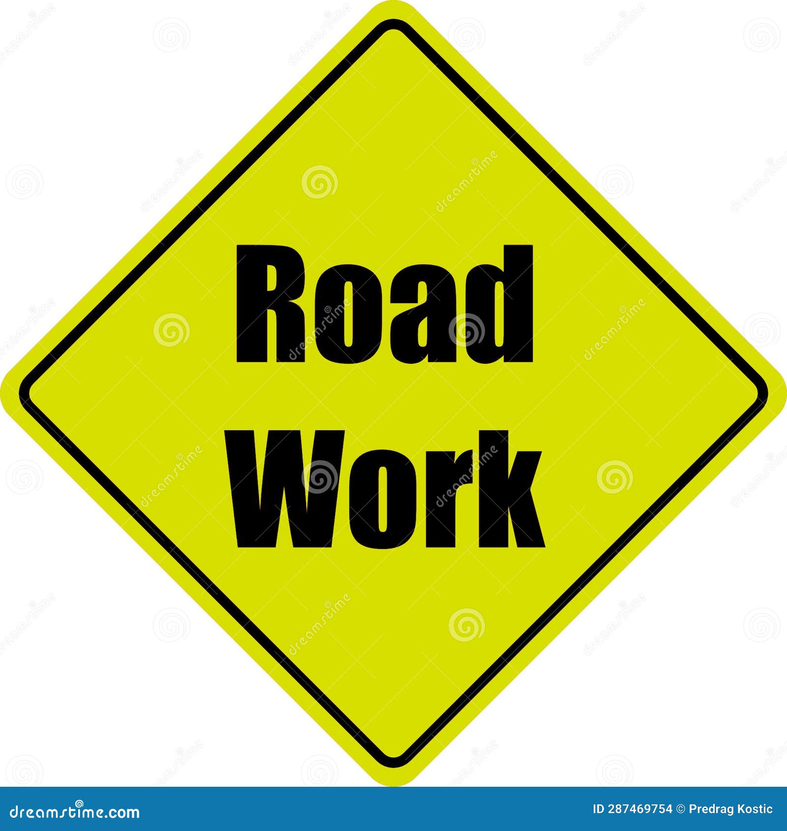 Road work sign stock illustration. Illustration of advertising - 287469754