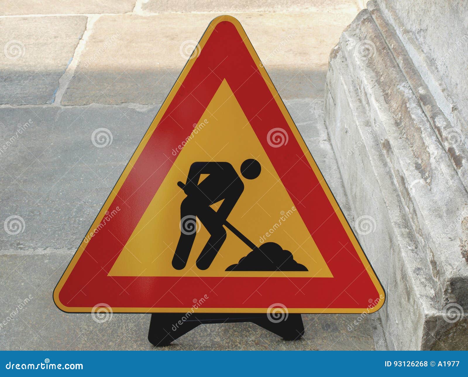 Road work sign stock photo. Image of signal, safety, traffic - 93126268