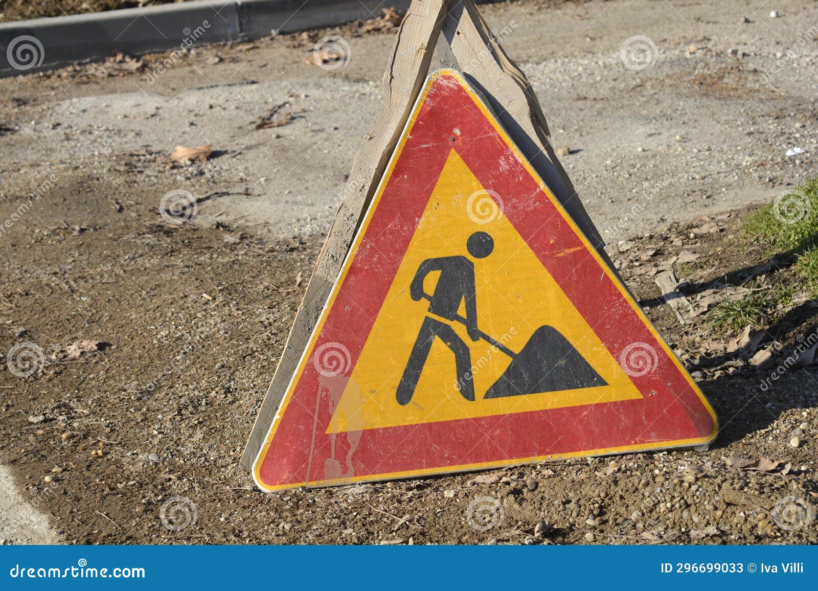 Road work sign stock image. Image of safety, traffic - 296699033