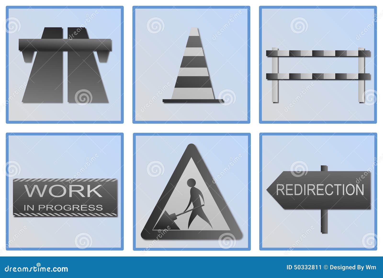 Road work symbols stock illustration. Illustration of symbols - 50332811