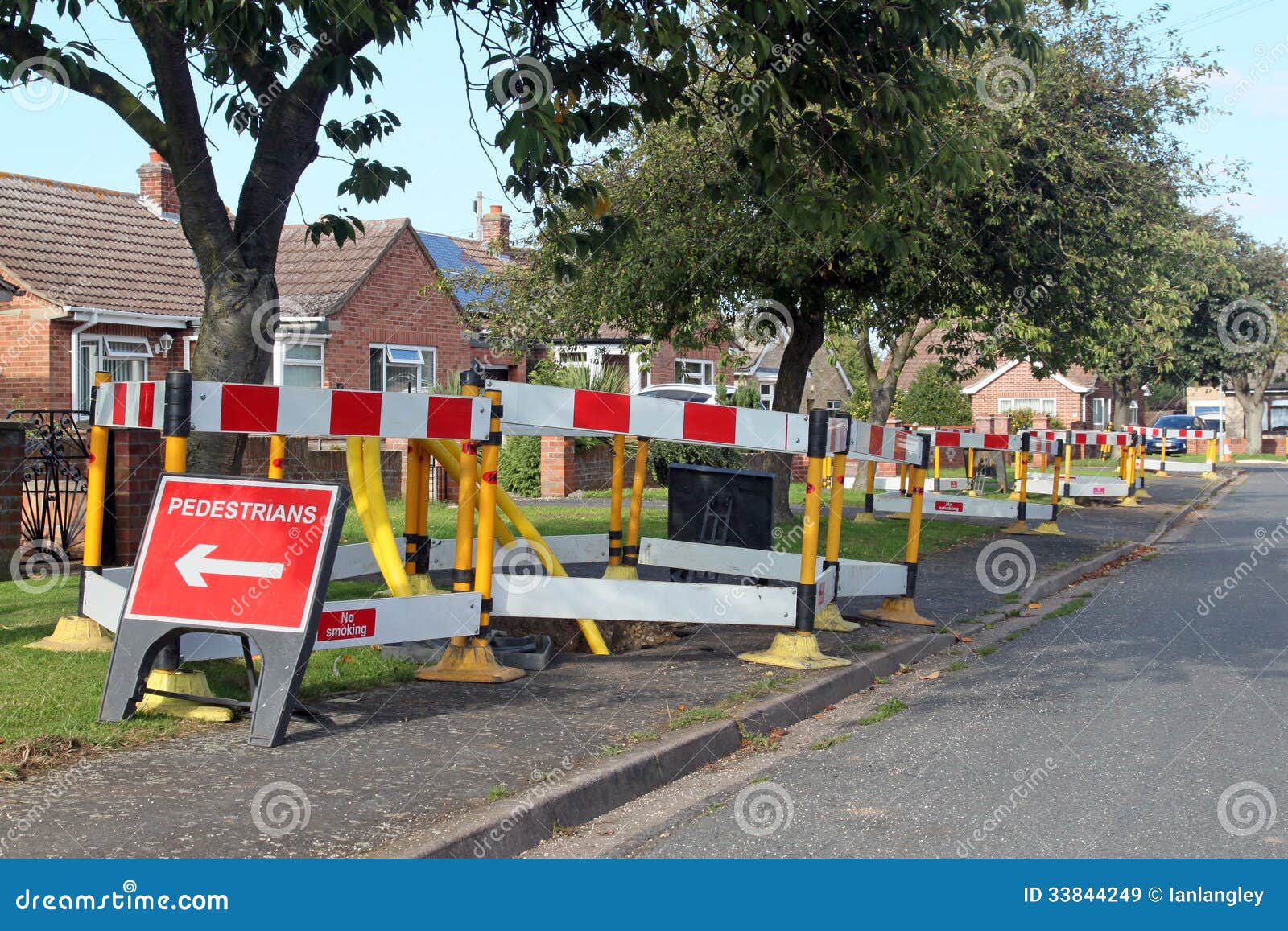 Road Work Warning Signs and Barriers. Stock Image - Image of barrier ...