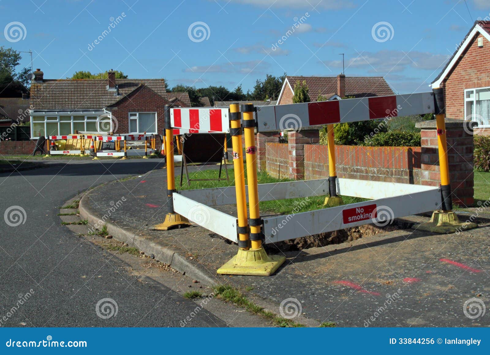Road Work Warning Signs and Barriers. Stock Photo - Image of divert ...