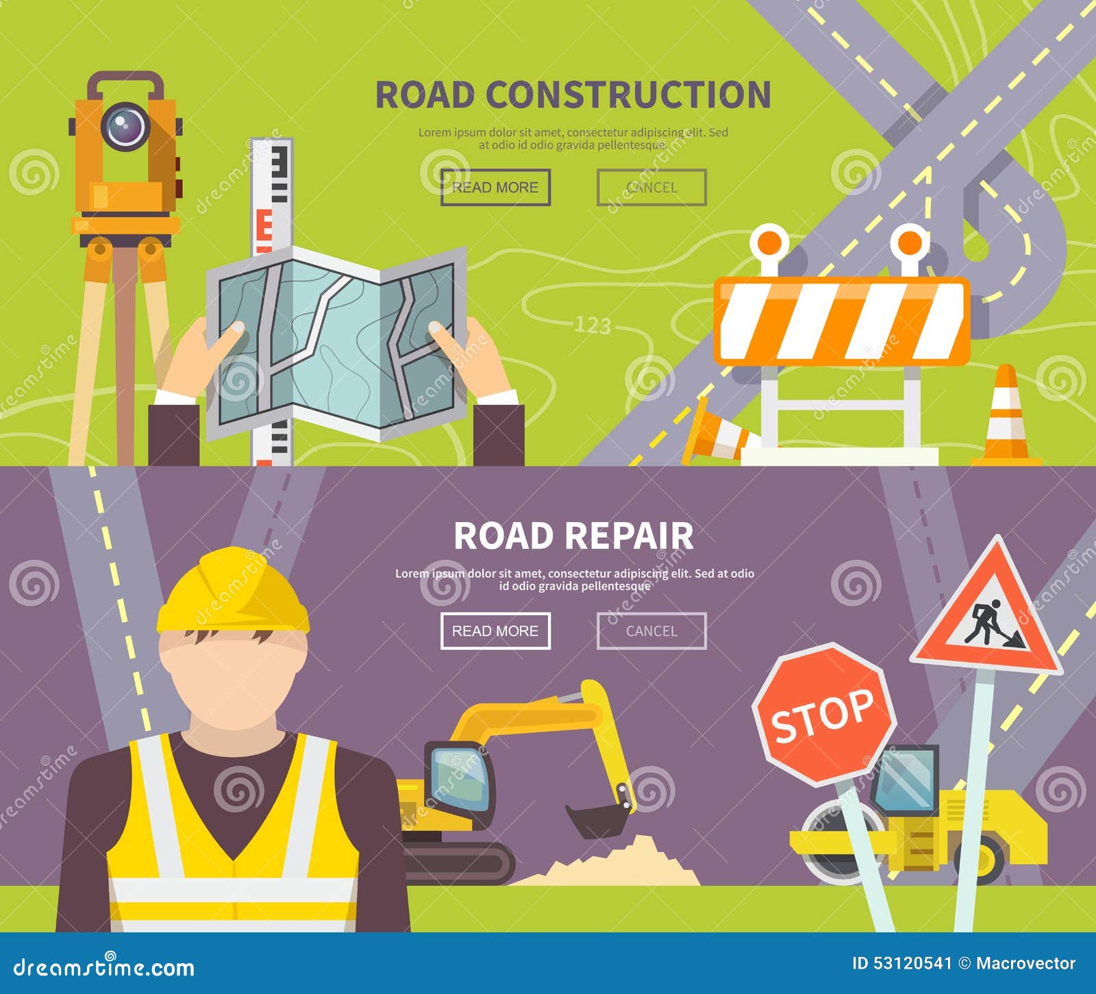 Road Worker With Stop Sign Cartoon Vector | CartoonDealer.com #5001847