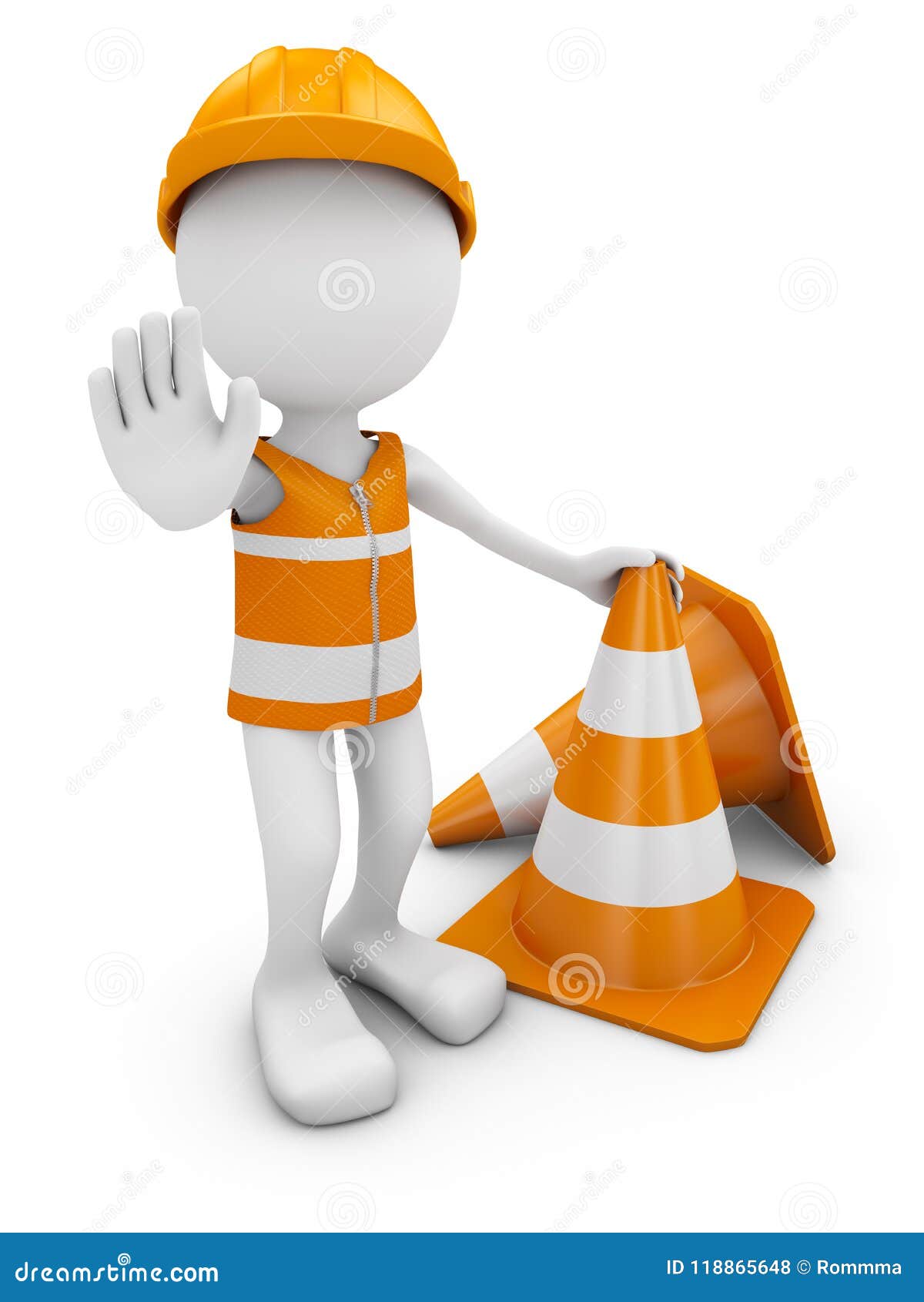 Road worker and sign stock illustration. Illustration of white - 118865648