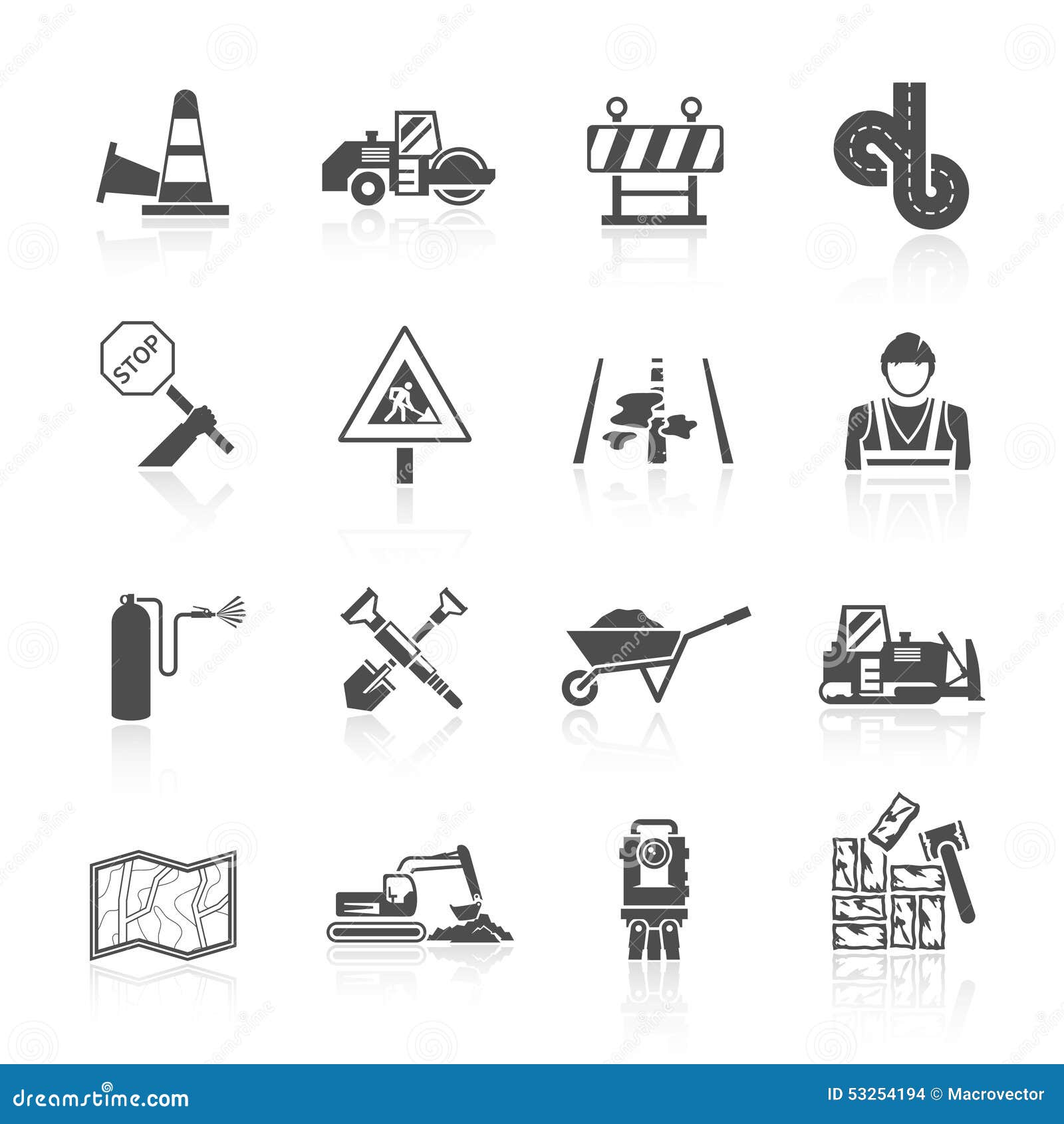 Road Worker Icon stock vector. Illustration of architecture - 53254194