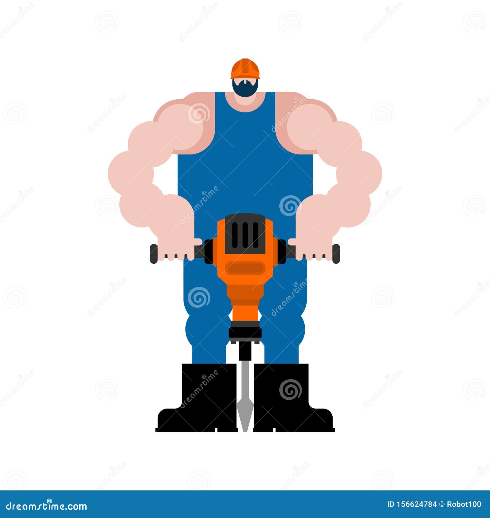 Roadman Road Worker Icon Of 3 Types Color, Black And White, Outline ...