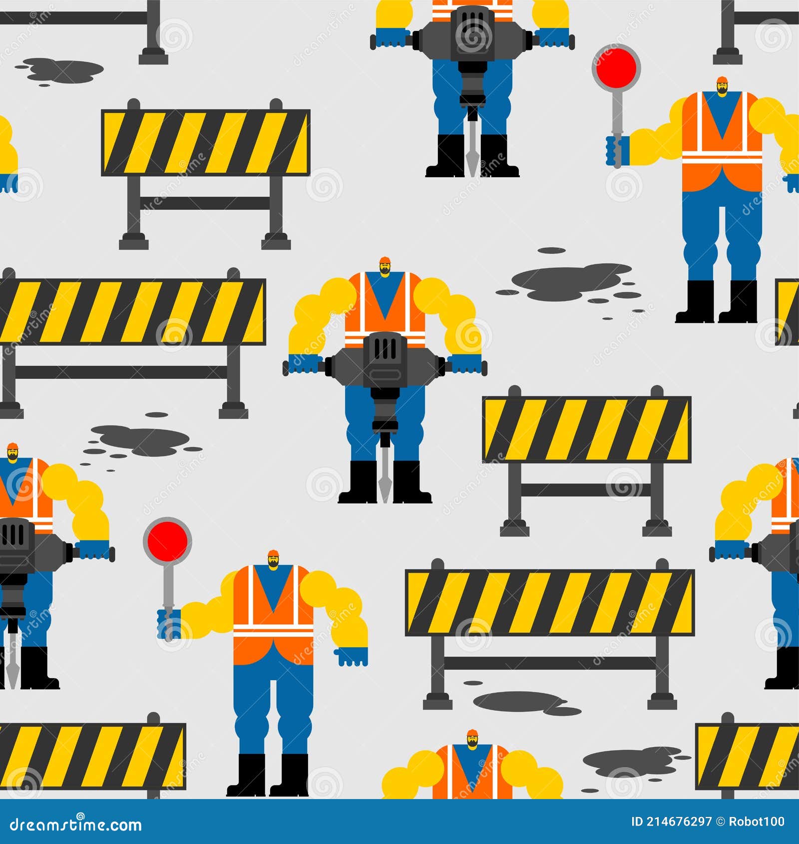 Roadman Road Worker Icon Of 3 Types Color, Black And White, Outline ...