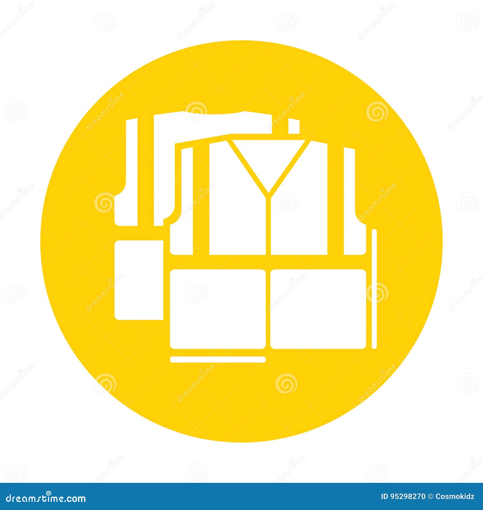 Road Worker Work Vest Flat Design Icon, Vector Sign Stock Vector ...