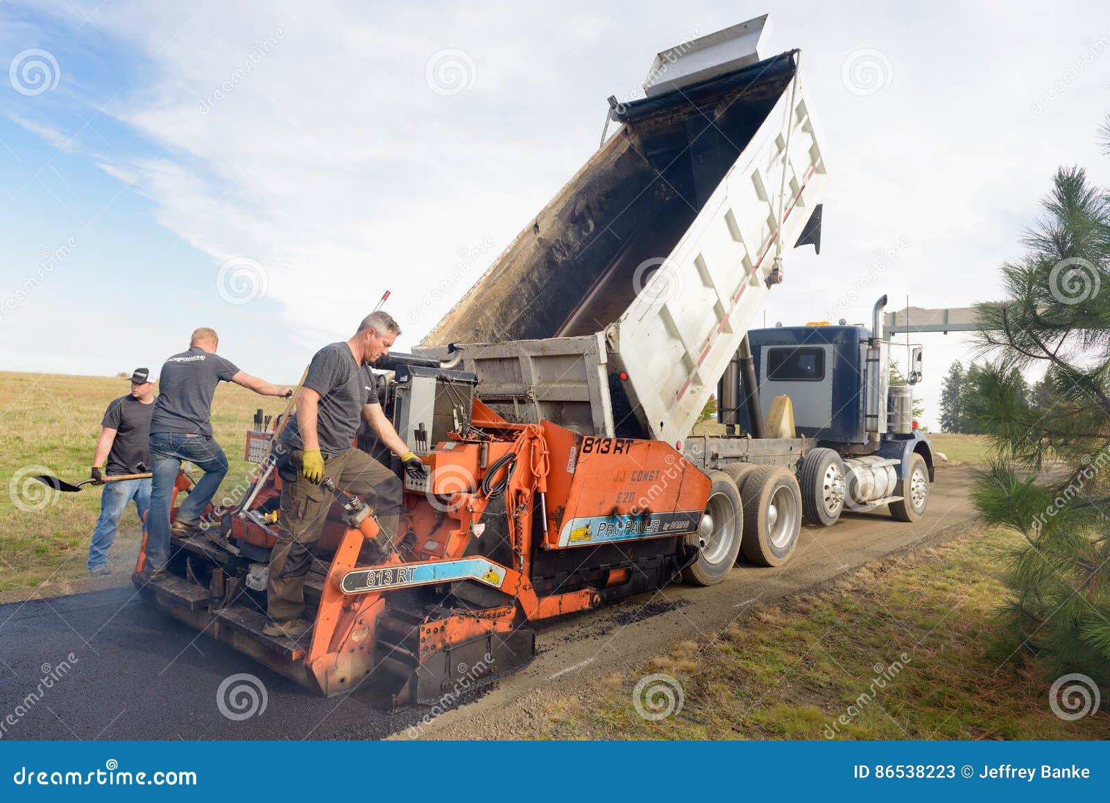Road Workers Fixing Driveway Editorial Stock Photo - Image of ...