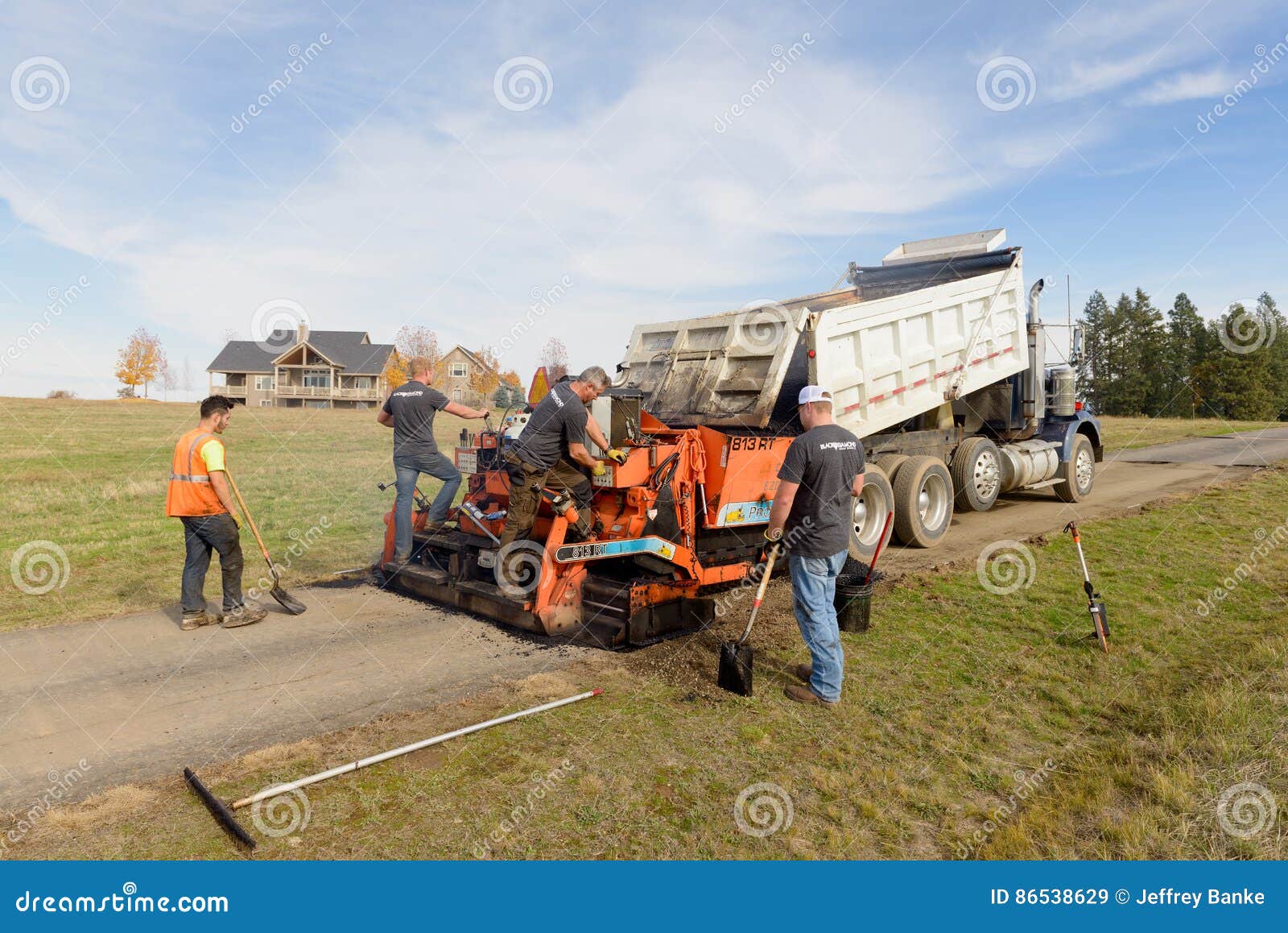Road Workers Fixing Driveway Editorial Stock Image - Image of driveway ...