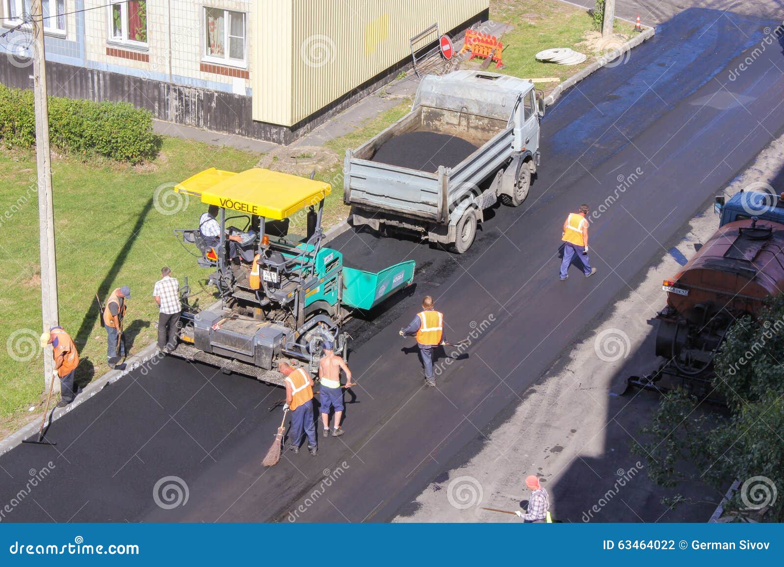 Road Workers Producing Related Work. Editorial Photography - Image of ...