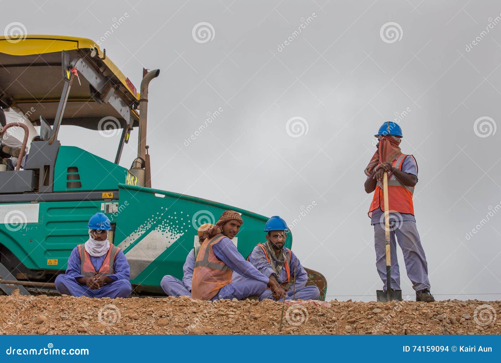 Road Workers Taking a Break Editorial Stock Image - Image of ...