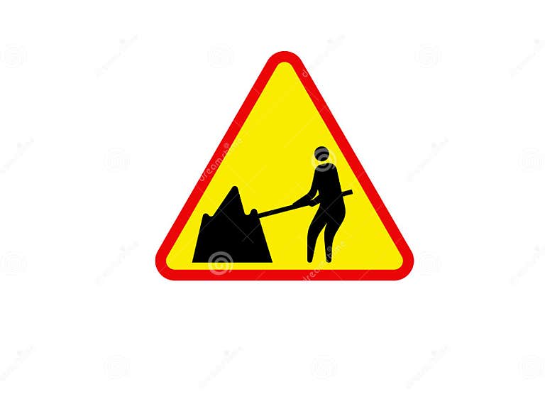 Road Working Icon - Working Sign Stock Vector - Illustration of outline ...