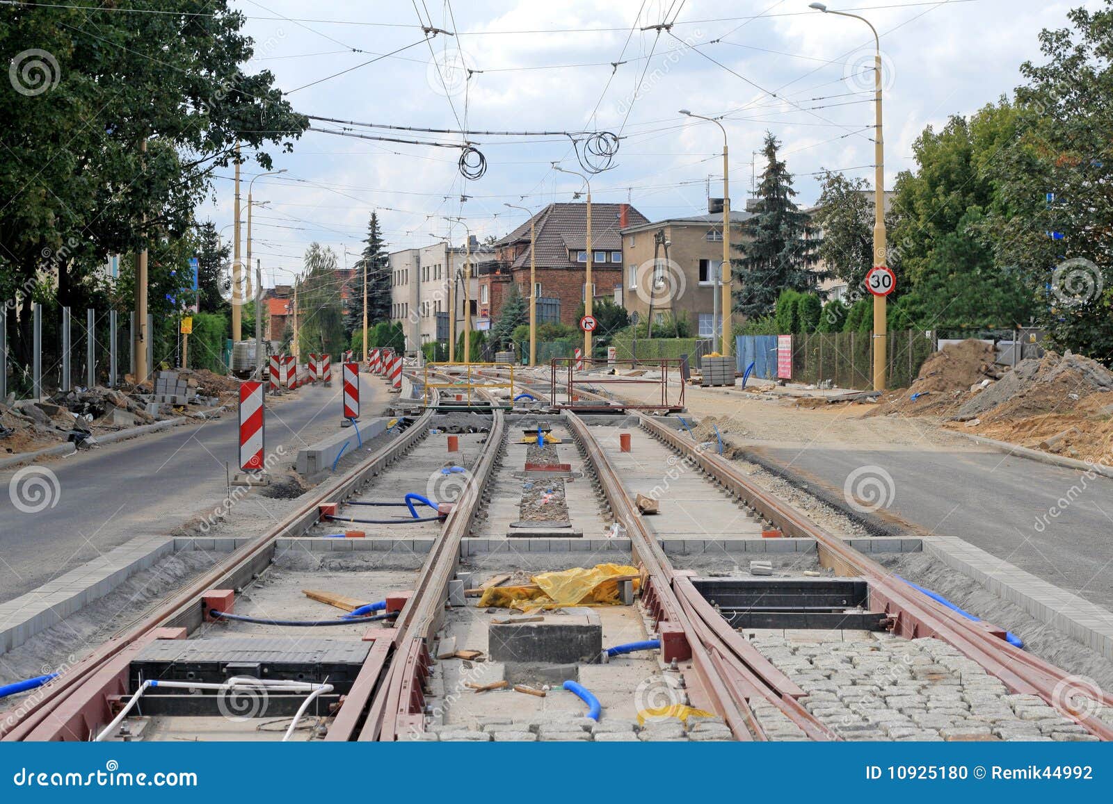 Road works stock photo. Image of sign, polish, summer - 10925180