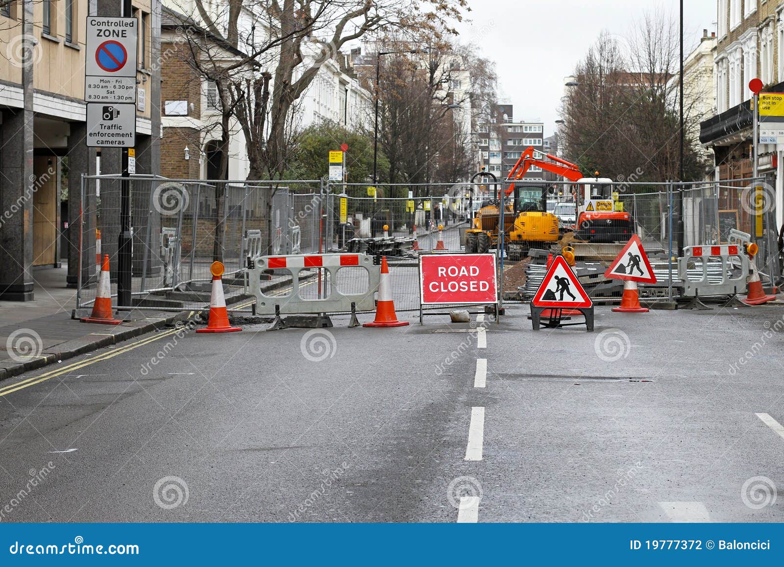 Road works stock photo. Image of traffic, repair, stop - 19777372