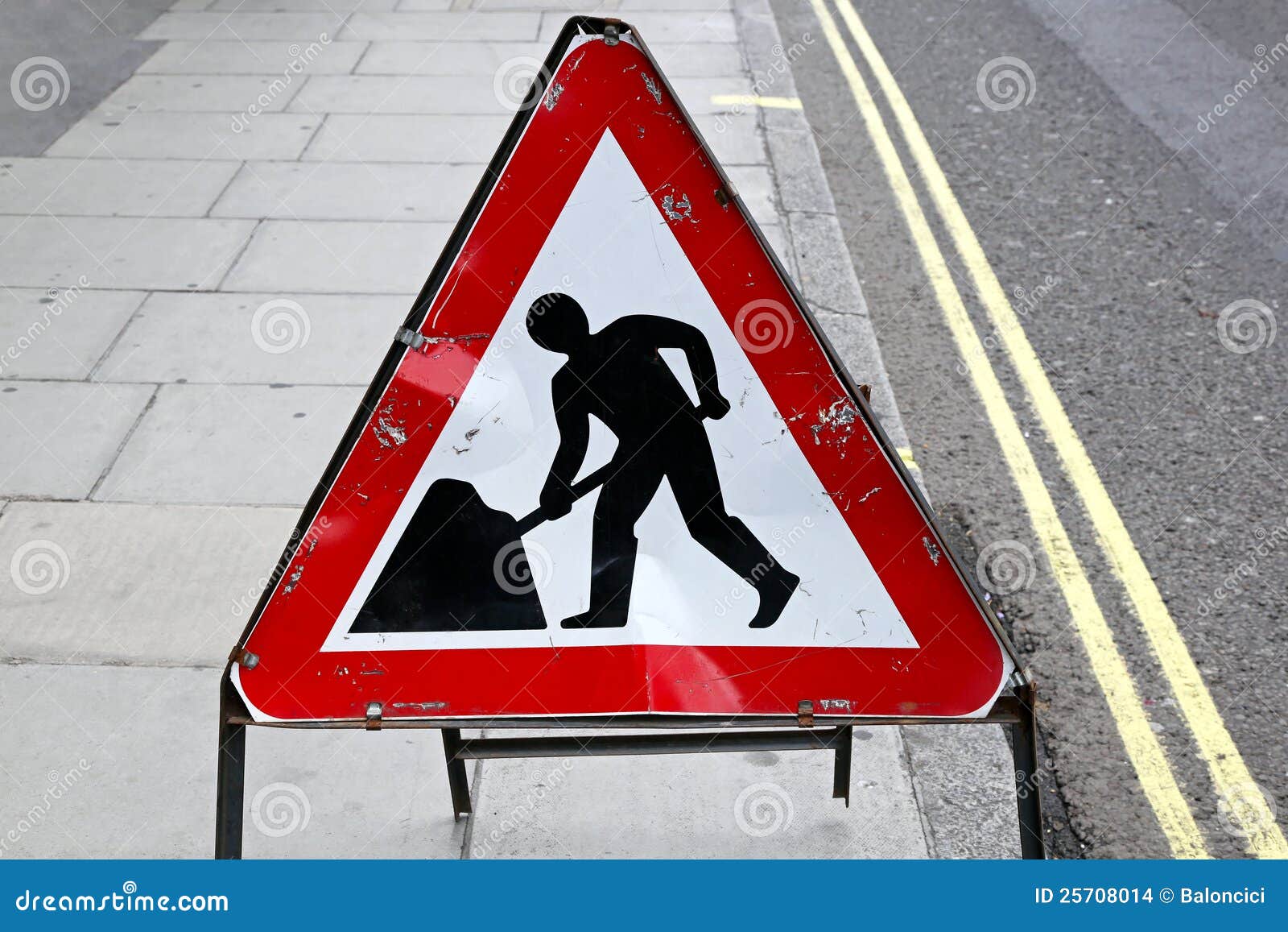 Road works stock photo. Image of road, warning, sign - 25708014