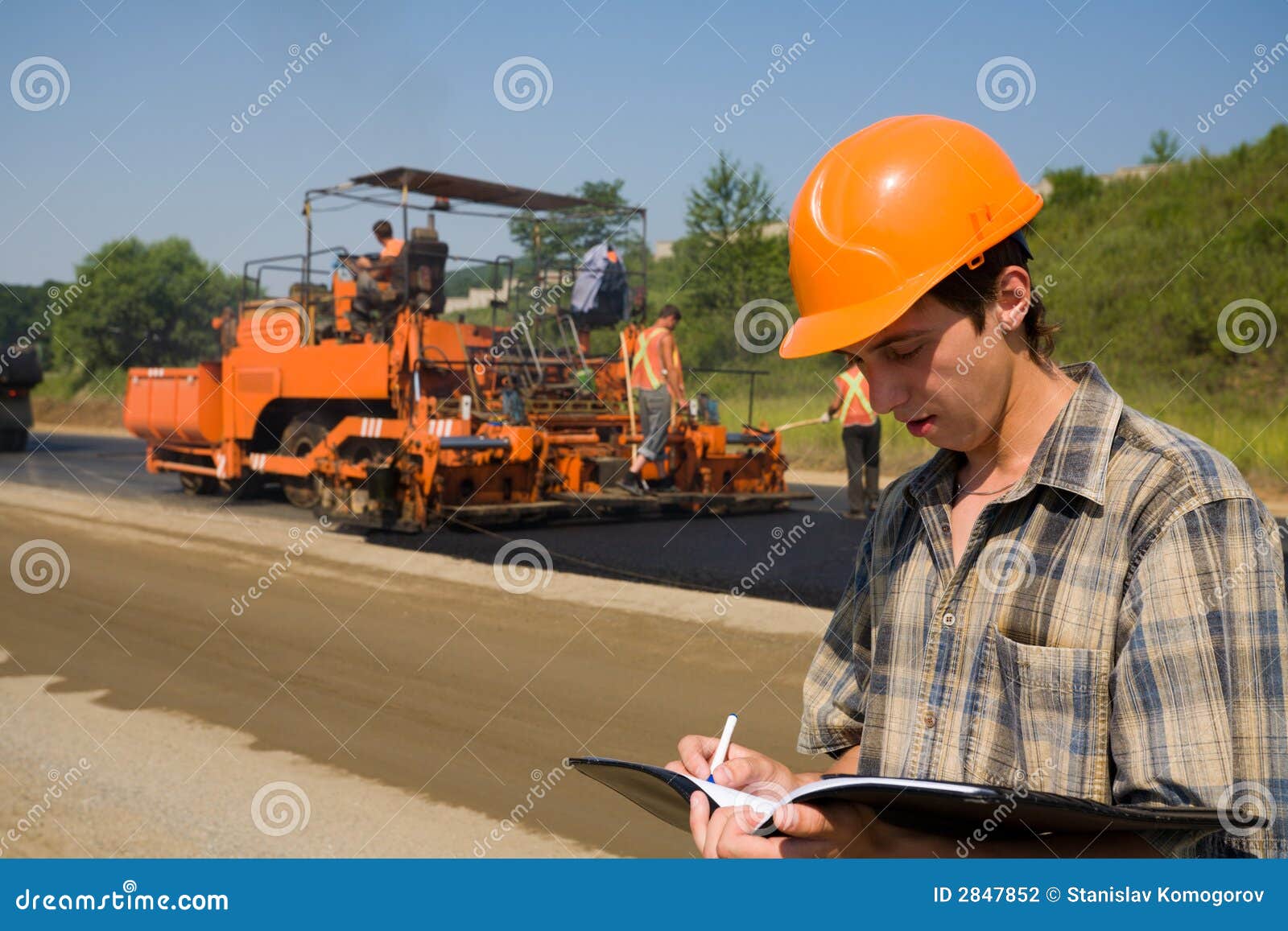 Road works stock photo. Image of helmet, equipment, driving - 2847852