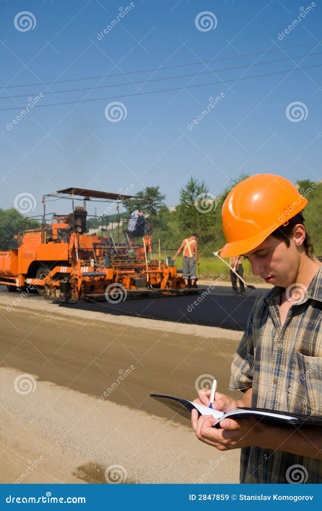 Road works stock image. Image of engineer, machine, construction - 2847859