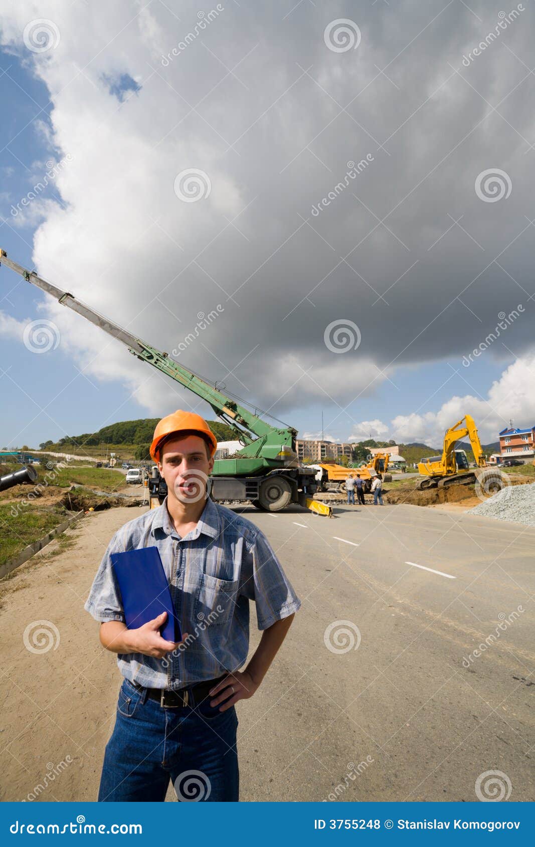 Road works stock photo. Image of engineering, architecture - 3755248